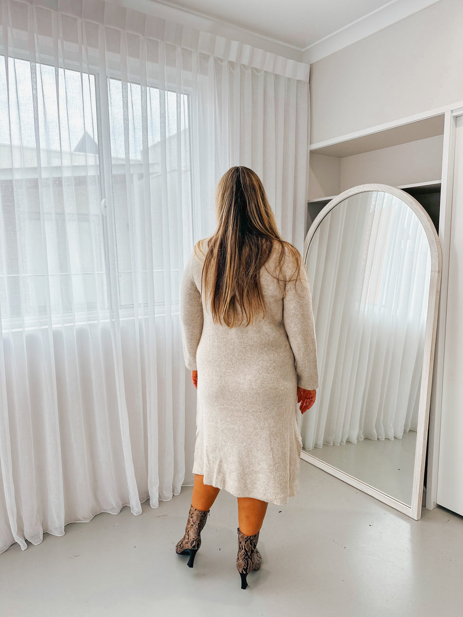 Camila Knit Dress - Natural – Frisky Deer