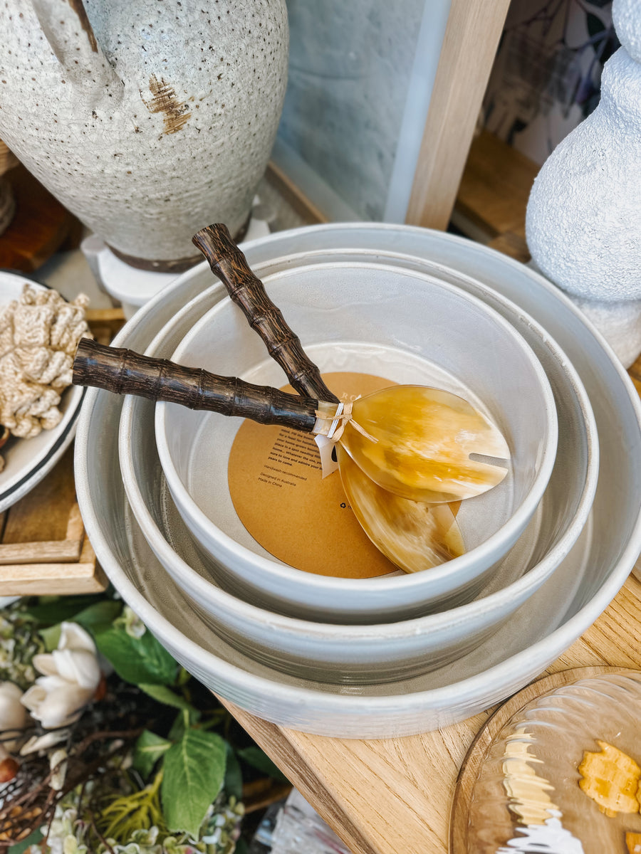 Rena Wood Salad Servers – Frisky Deer