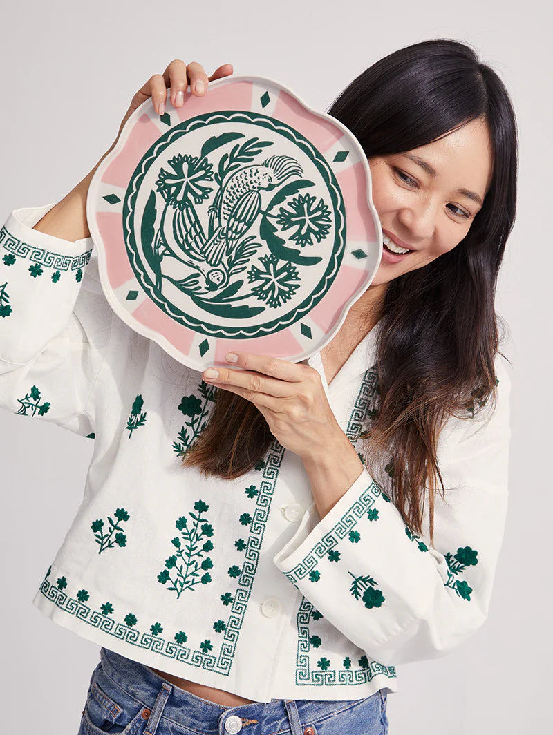 Del Sol Bird Platter - Green – Frisky Deer