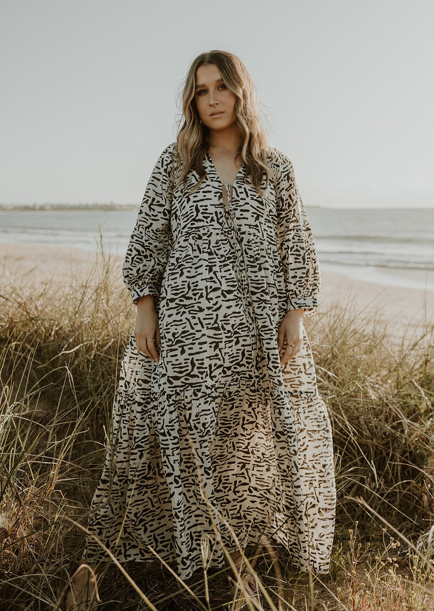 Sundar Block Printed Cotton Maxi Dress – Frisky Deer