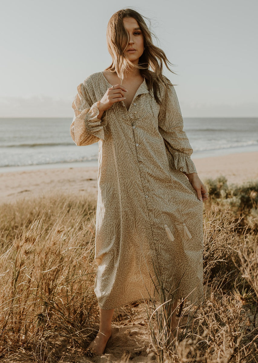 Moksha Block Printed Cotton Maxi Dress – Frisky Deer