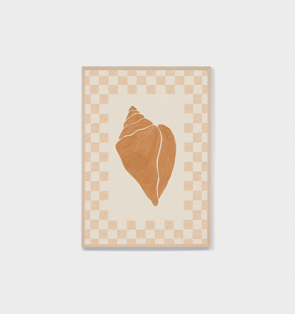 Check Seashell Mustard 1 Framed Print – Frisky Deer